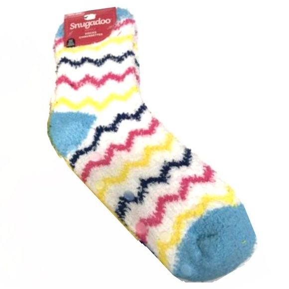 Accessories | 315 Aquapink Zig Zag Fuzzy Slipper Socks | Poshmark